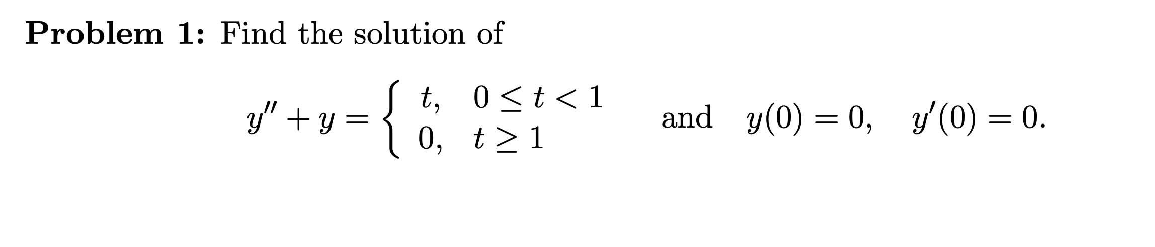Solved Problem 1: Find the solution | Chegg.com