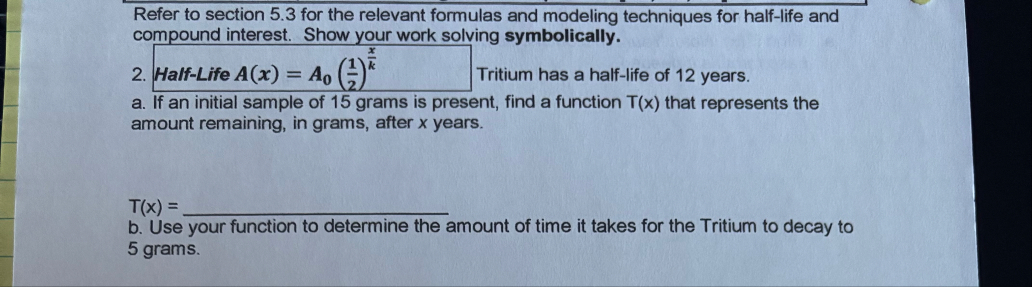 Solved Refer to section 5.3 ﻿for the relevant formulas and | Chegg.com