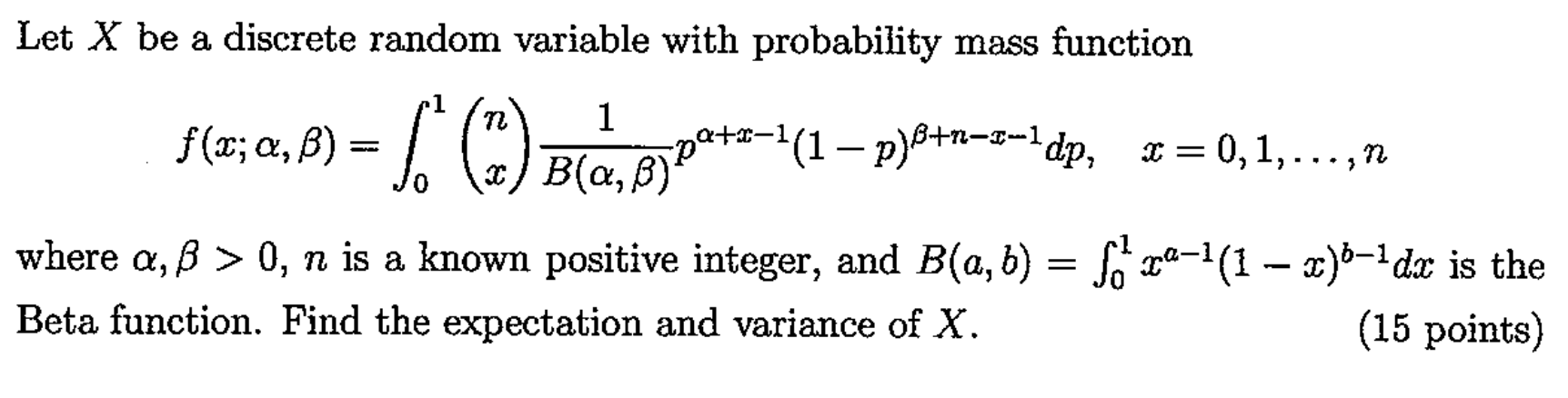 Solved Let x ﻿be a discrete random variable with probability | Chegg.com
