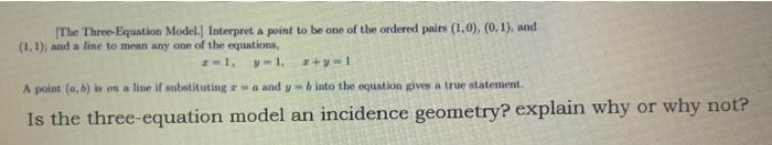 Solved [The Three-Equation Model.] Interpret a point to be | Chegg.com