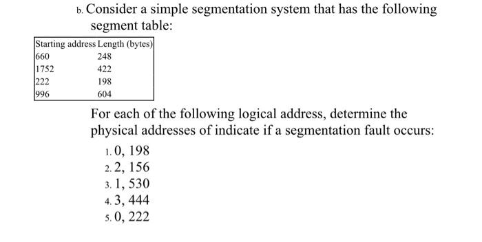 Solved a. Consider a simple paging system with the following | Chegg.com