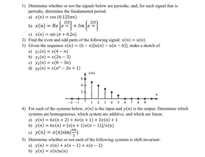 Solved 1 Determine Whether Or Not The Signals Below Are