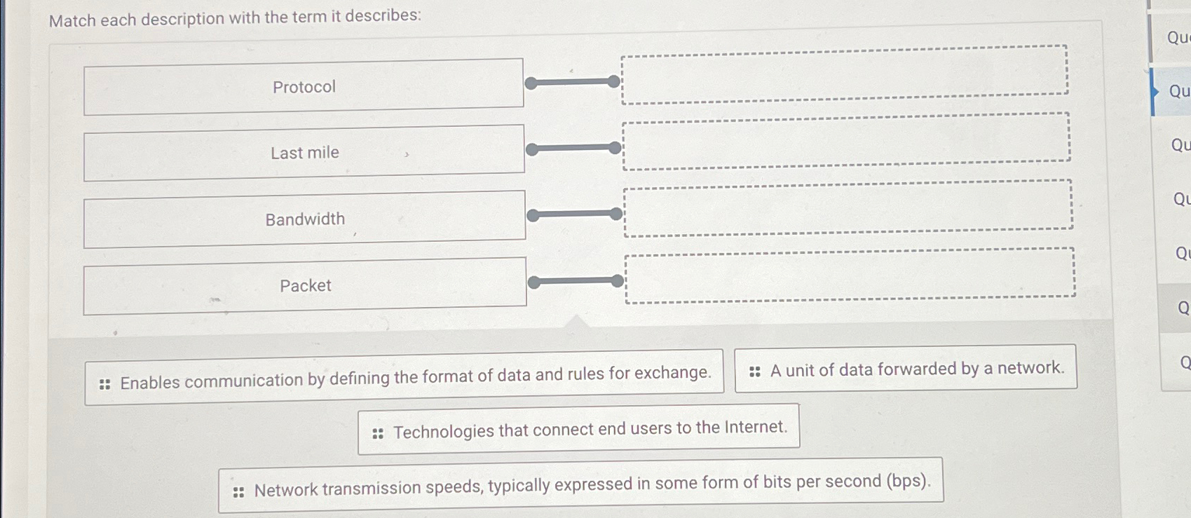 Solved Match each description with the term it | Chegg.com