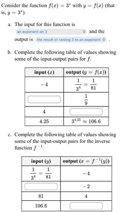 Solved Consider The Function F X 3x With Y F X That Is