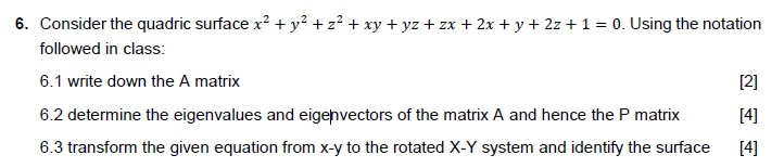 Solved Consider the quadric surface | Chegg.com
