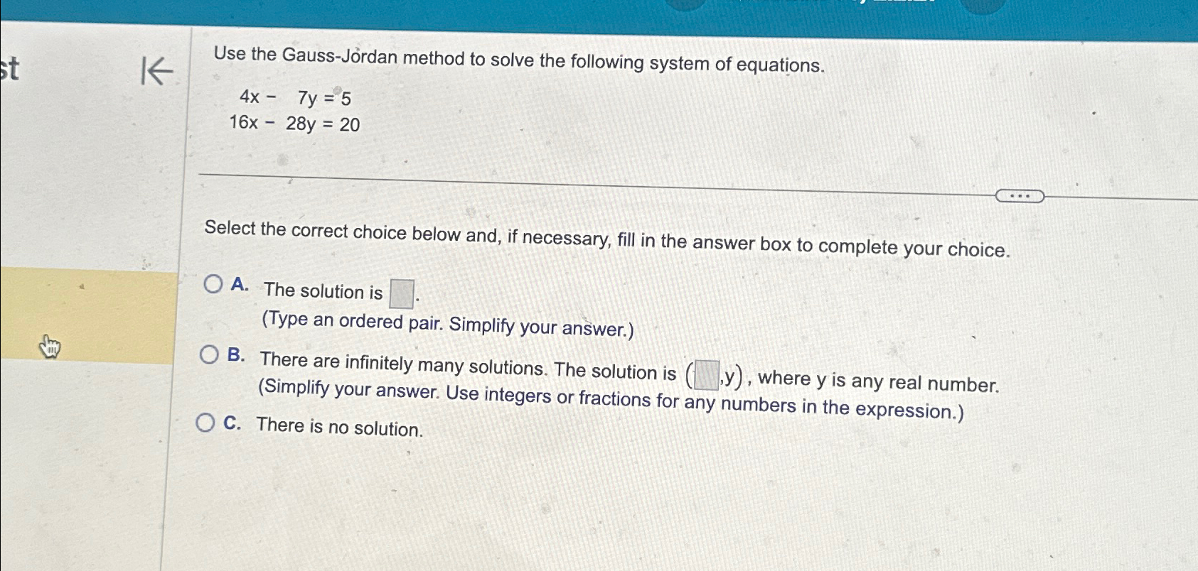 Solved Use the Gauss-Jordan method to solve the following | Chegg.com