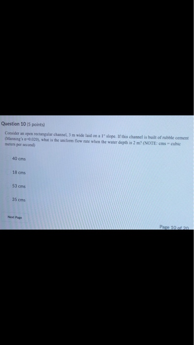 Solved Question 10 (5 points) Consider an open rectangular | Chegg.com