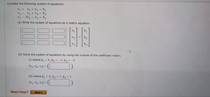 Solved Consider the following system of equations. x + x2 + | Chegg.com
