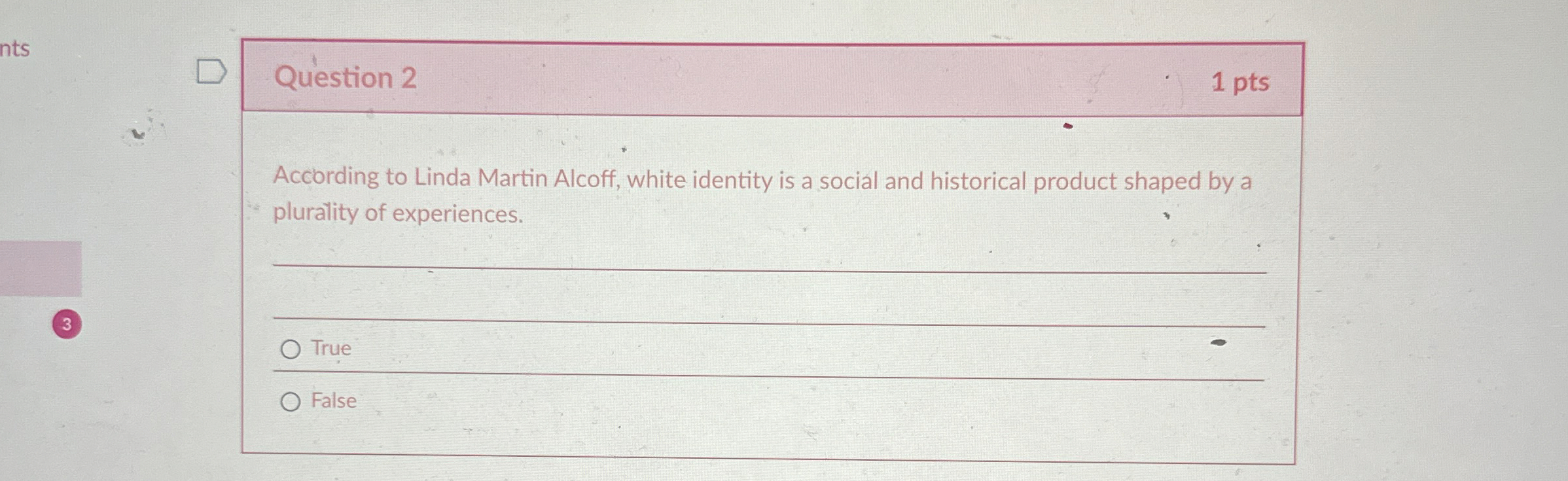 Solved Question 21 ﻿ptsAccording to Linda Martin Alcoff, | Chegg.com
