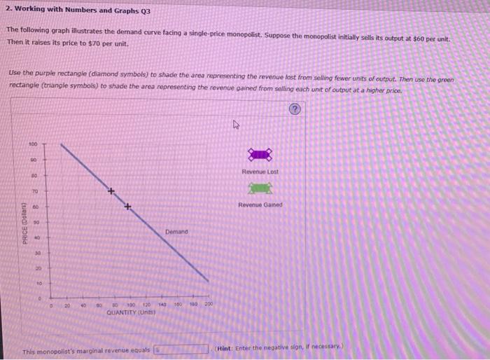 Solved 2. Working with Numbers and Graphs Q3 The following | Chegg.com