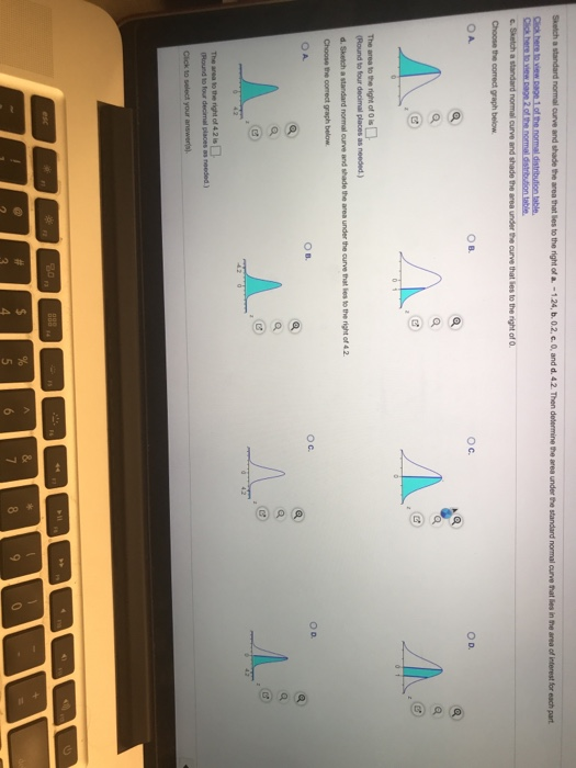 Solved Sketch a standard normal curve and shade the area | Chegg.com