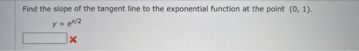 Solved Find the slope of the tangent line to the exponential | Chegg.com