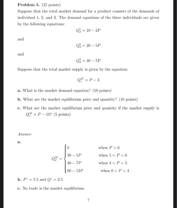 Solved Problem 5. (25 points) Suppose that the total market | Chegg.com