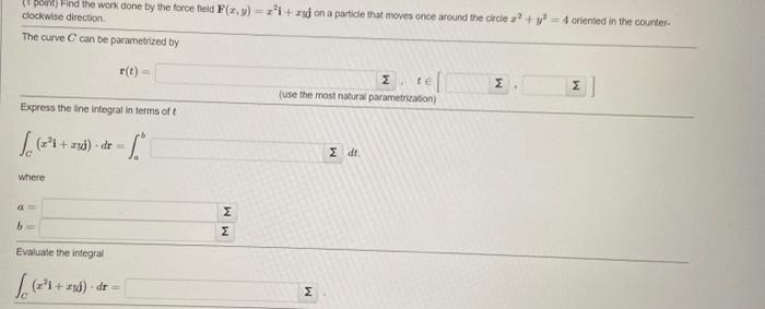 Solved clockwise direction. The curve C can be parametrized | Chegg.com