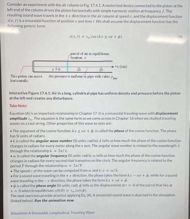 Consider an experiment with the air column in Fig, | Chegg.com