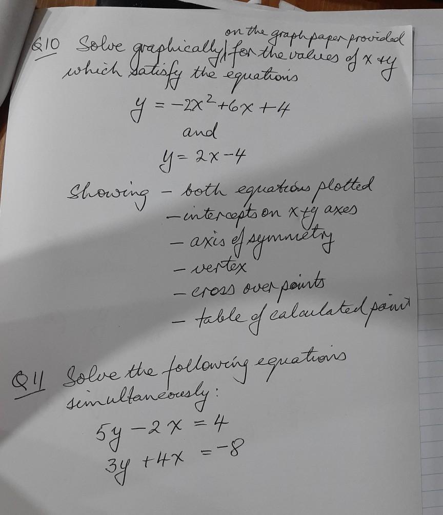 Solved on the graph paper provided Glo Solve graphically | Chegg.com