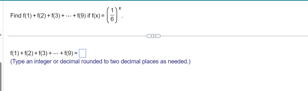 Solved Find f(1)+f(2)+f(3)+cdots+f(9) ﻿if | Chegg.com