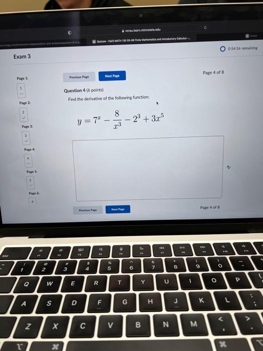 Solved Question 4 ( 6 points) Find the derivative of the | Chegg.com