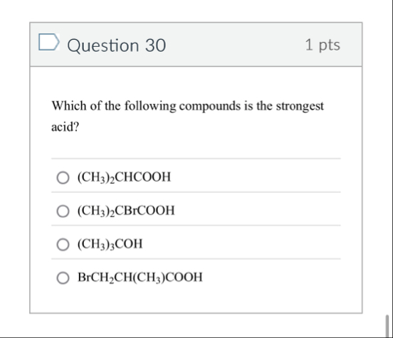 Solved Question 301 ﻿ptsWhich of the following compounds is | Chegg.com