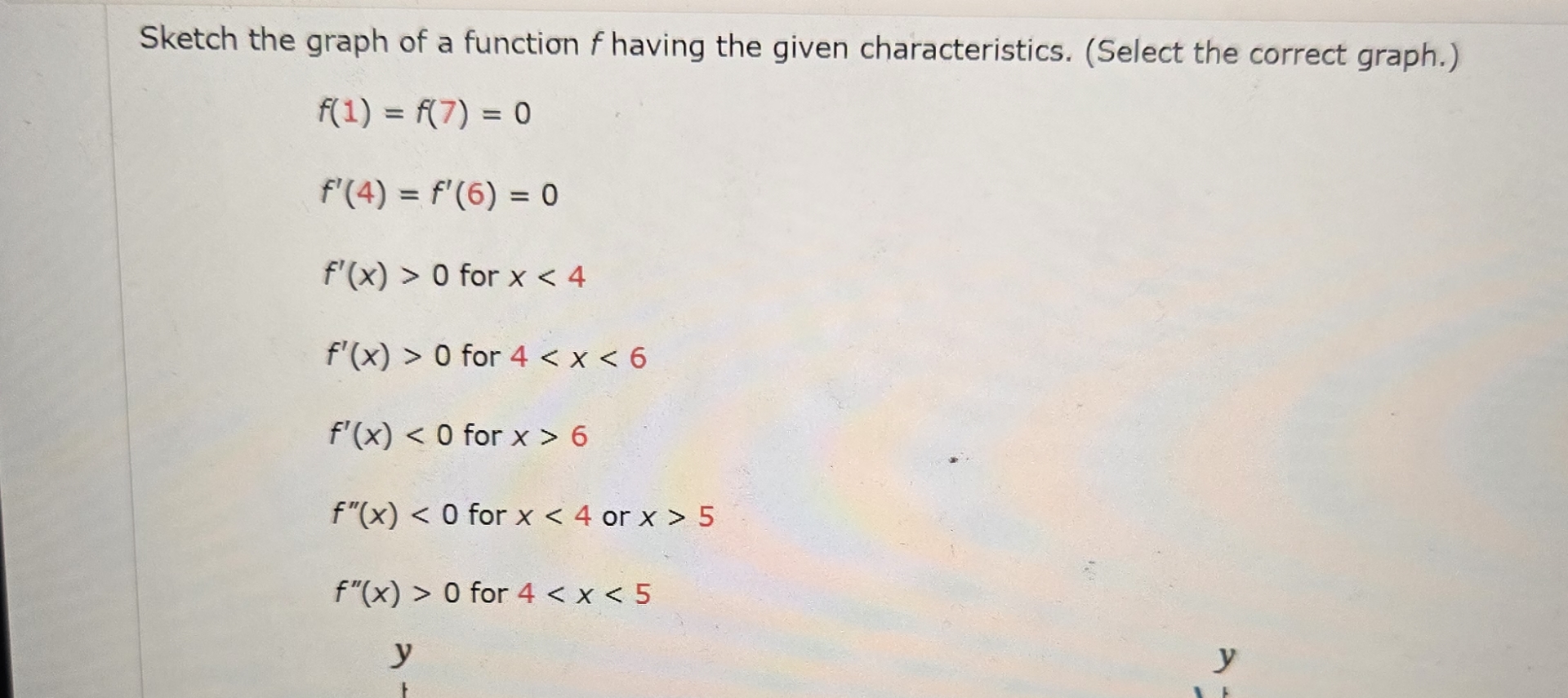 Solved Sketch the graph of a function f ﻿having the given | Chegg.com