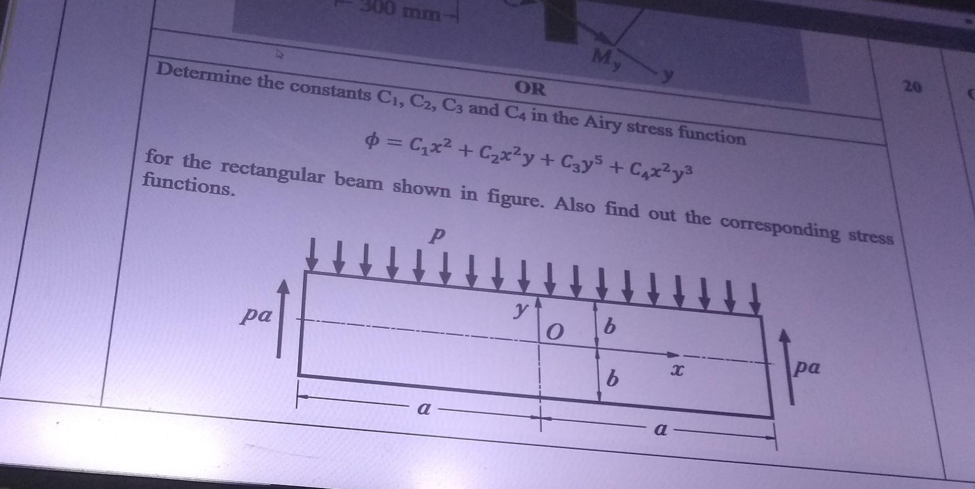Solved 300 mm OR Determine the constants C1, C2, C3 and C4 | Chegg.com