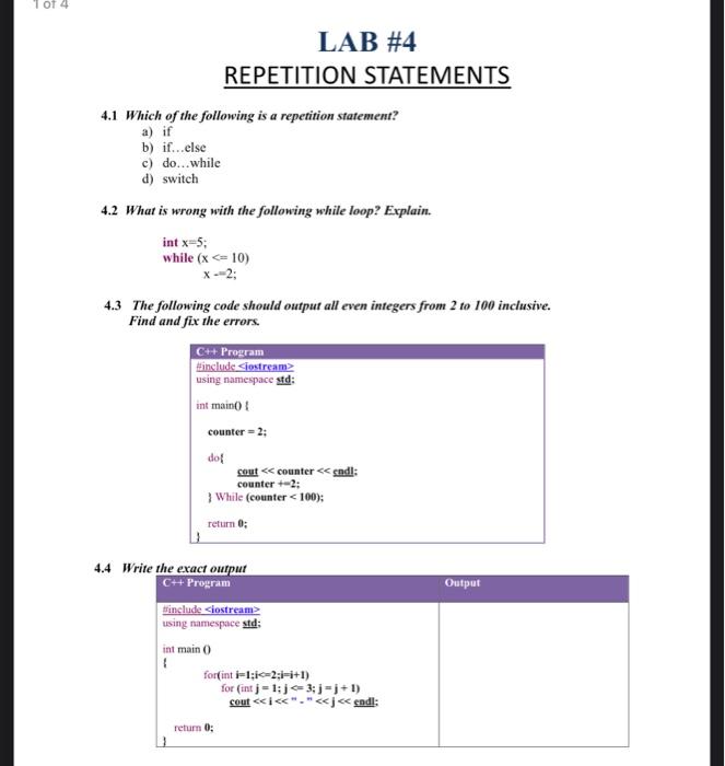 Solved 3.4 Write the exact output 3.5 Write the exact | Chegg.com