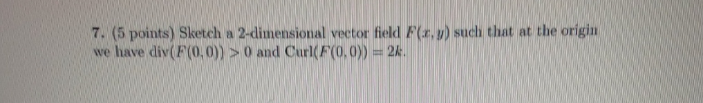 Solved (5 ﻿points) ﻿Sketch a 2-dimensional vector field | Chegg.com