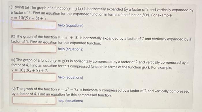 Solved (1 point) (a) The graph of a function y = f(x) is | Chegg.com