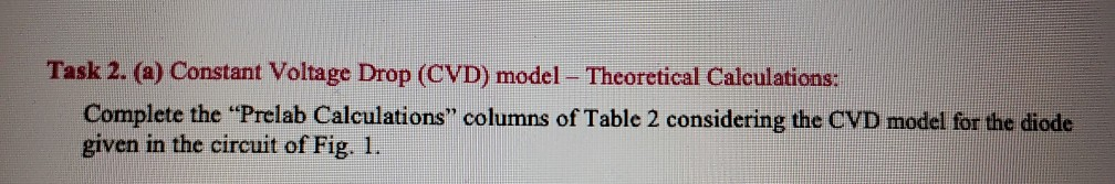 Solved Task 2. (a) Constant Voltage Drop (CVD) model - | Chegg.com