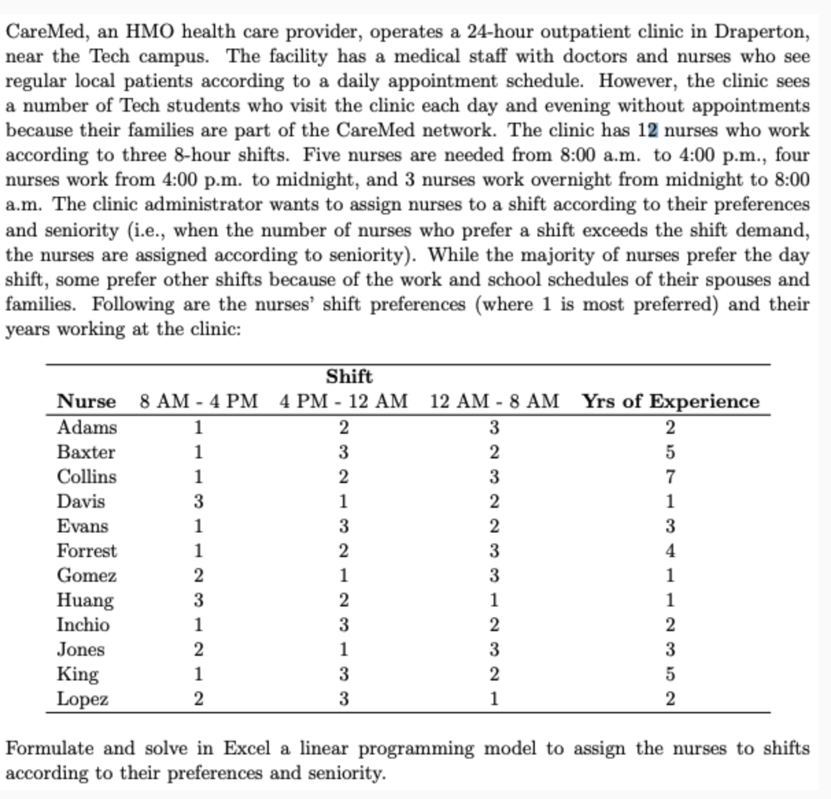 Solved CareMed, an HMO health care provider, operates a | Chegg.com