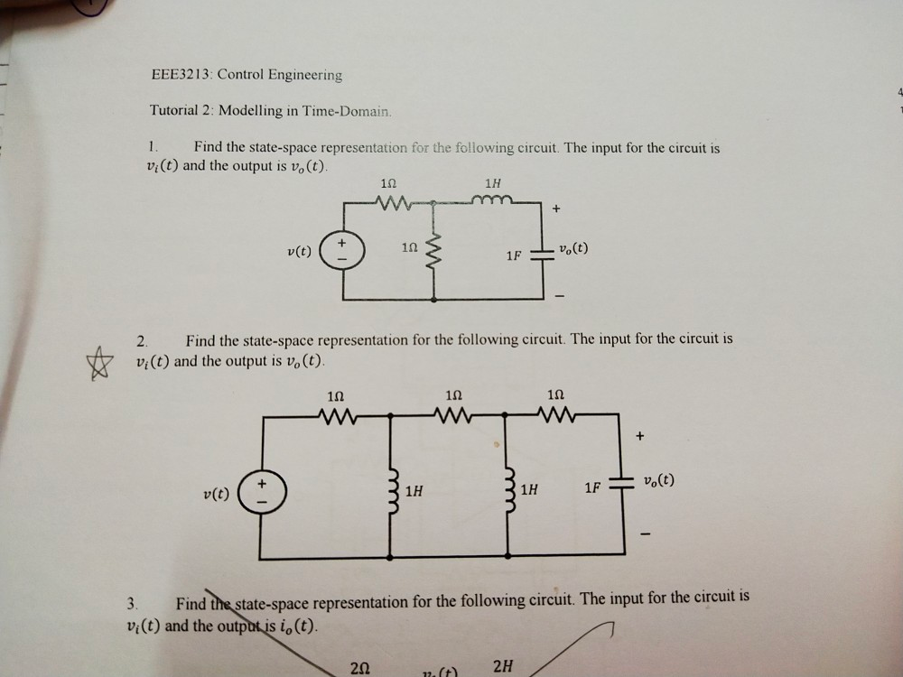 Solved EEE3213: Control Engineering Tutorial 2: Modelling in | Chegg.com