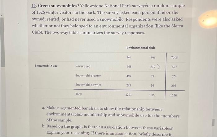 Solved Make a segmented bar chart and explain if there is an | Chegg.com