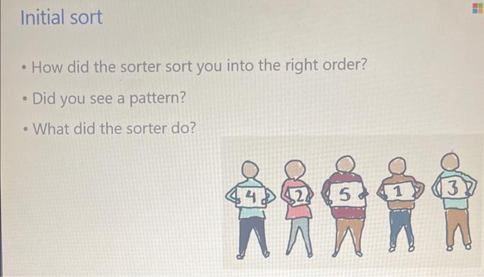Solved - How did the sorter sort you into the right order? - | Chegg.com