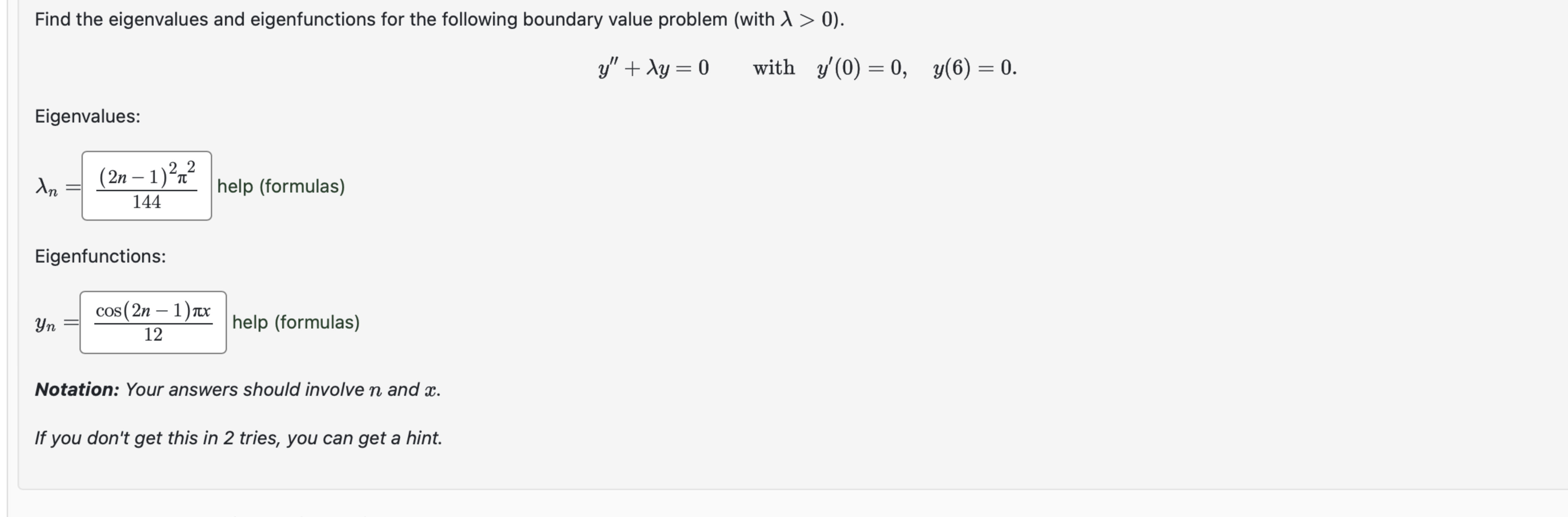 Solved Find the eigenvalues and eigenfunctions for the | Chegg.com