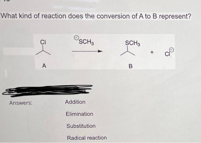 Solved What kind of reaction does the conversion of A to B | Chegg.com