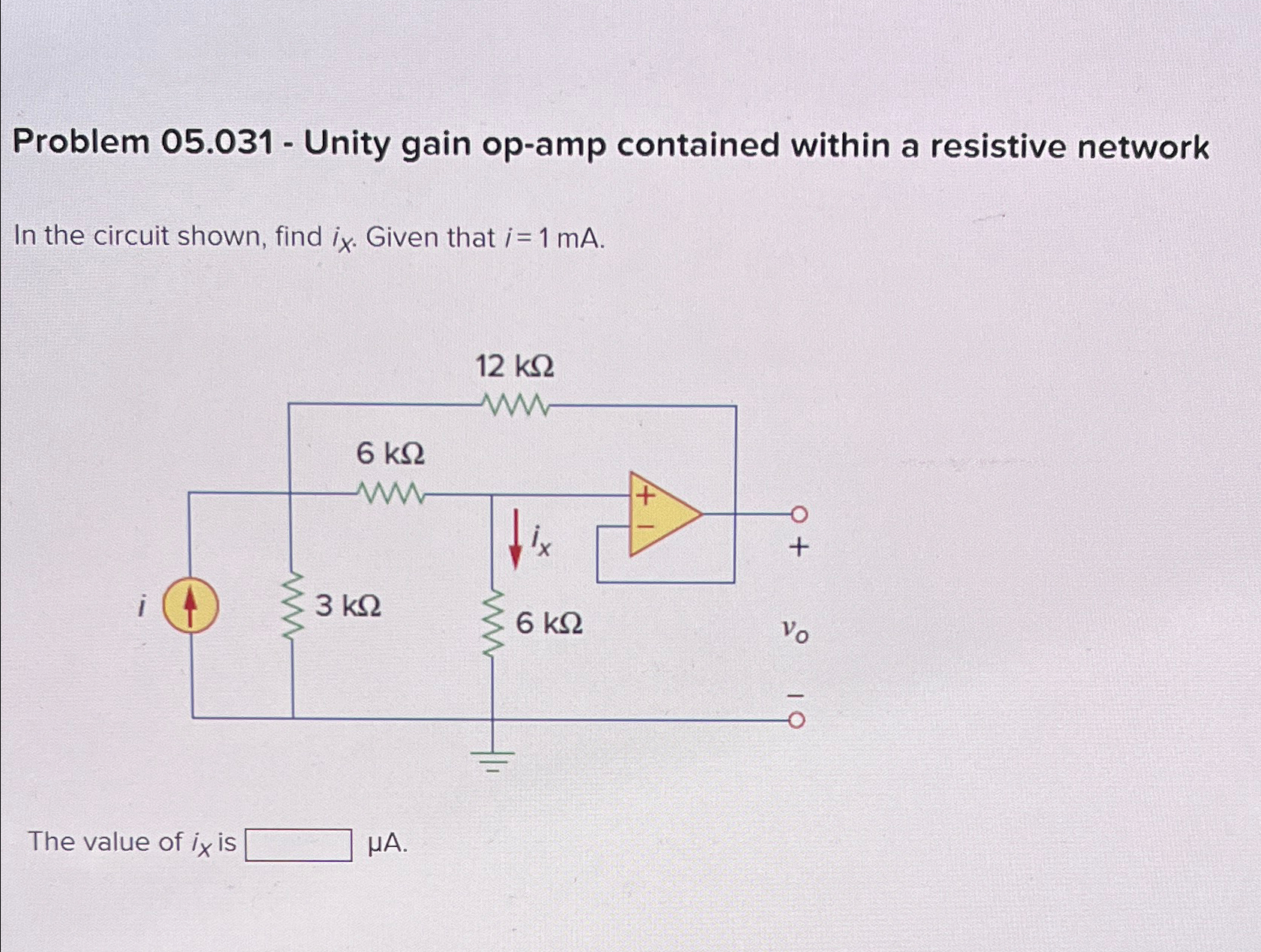 Solved Problem 05.031 - ﻿Unity gain op-amp contained within | Chegg.com