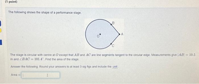 Solved The following shows the shape of a performance stage. | Chegg.com