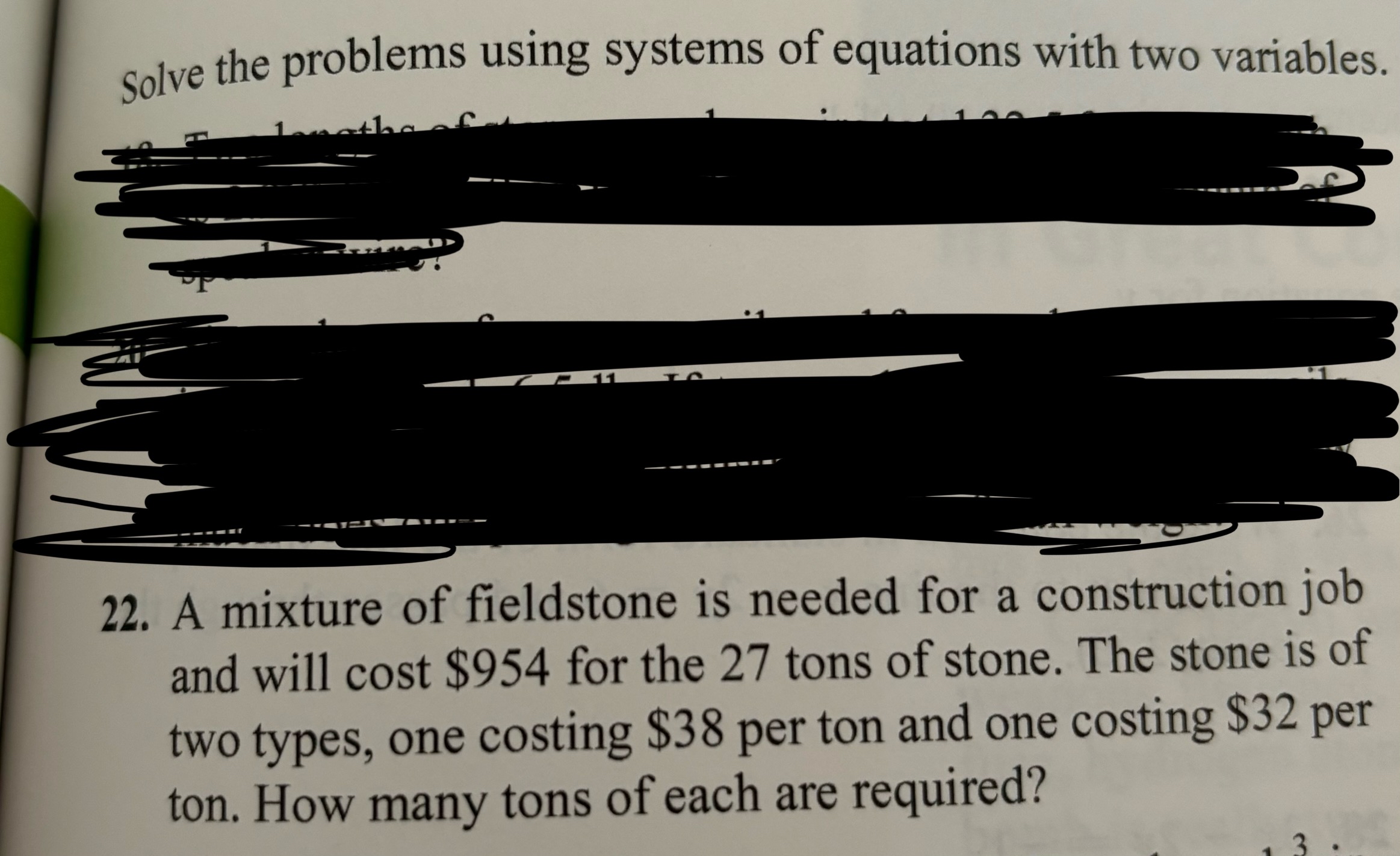 Solved Solve the problems using systems of equations with | Chegg.com