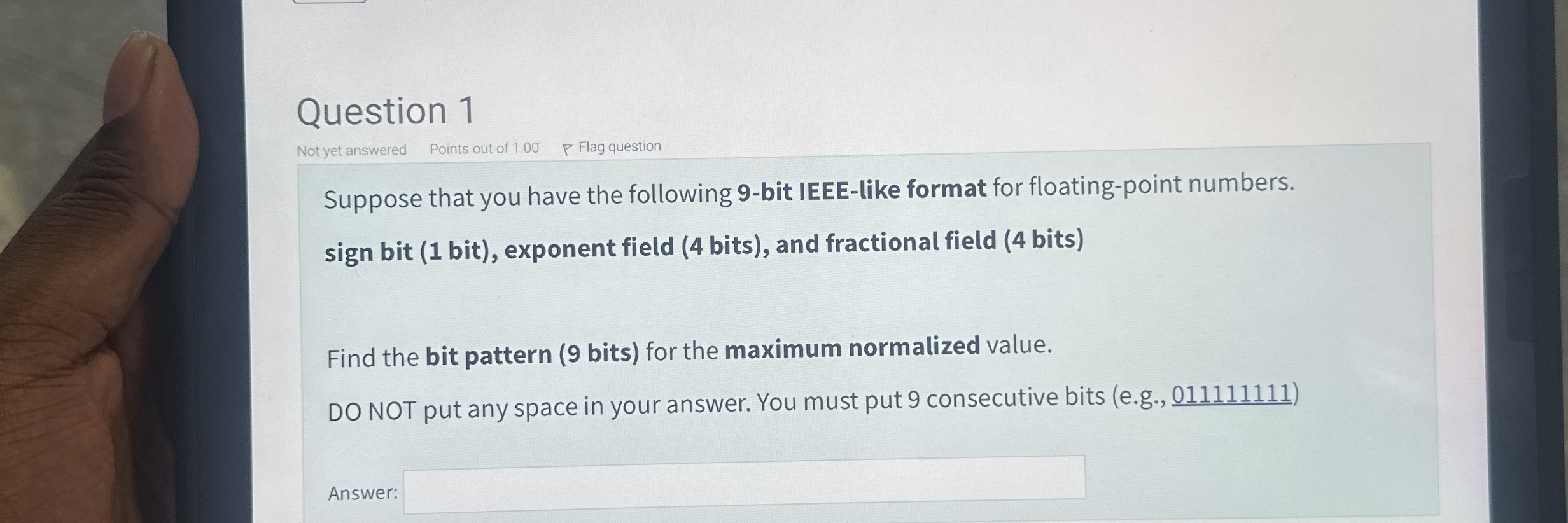 Solved Suppose that you have the following 9-bit IEEE-like | Chegg.com