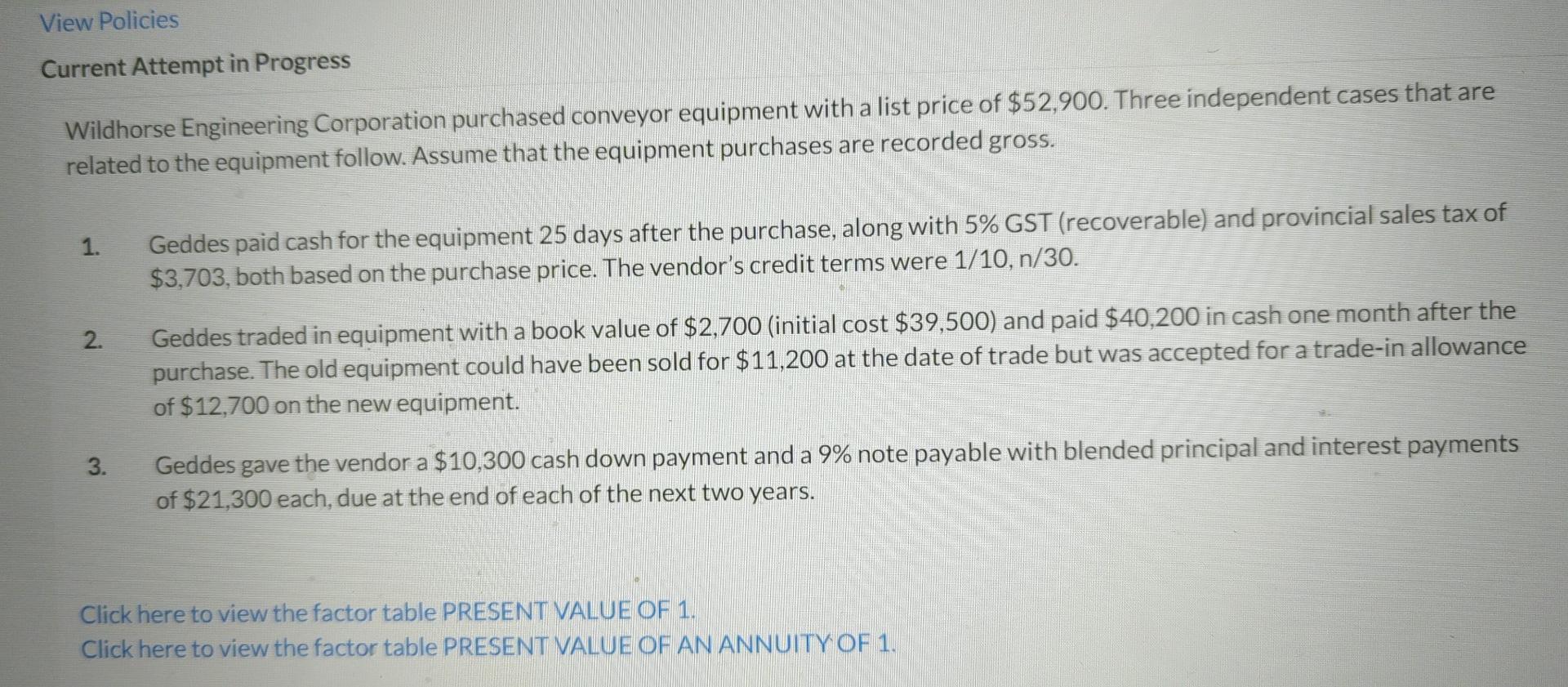 Solved View Policies Current Attempt in Progress Wildhorse | Chegg.com