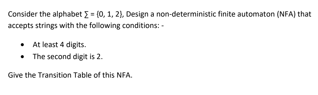 Solved Consider the alphabet Σ={0,1,2}, ﻿Design a | Chegg.com
