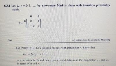 Solved 6.3,1 ﻿Let εn,n=0,1,dots be a two-state Markov chain | Chegg.com