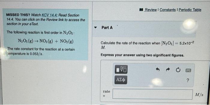 Solved Review Constants 1 Periodic Table MISSED THIS? Watch | Chegg.com