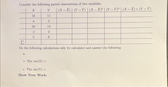 Solved b. The Cov(X,Y)=c. The correlation coefficient of X | Chegg.com