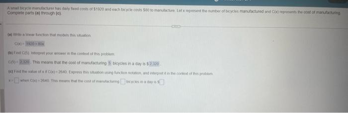 Solved Cemplete parts (b) through (c) (a) Wilin a iemar | Chegg.com Solved Cemplete parts (b) through (c) (a) Wilin a iemar | Chegg.com