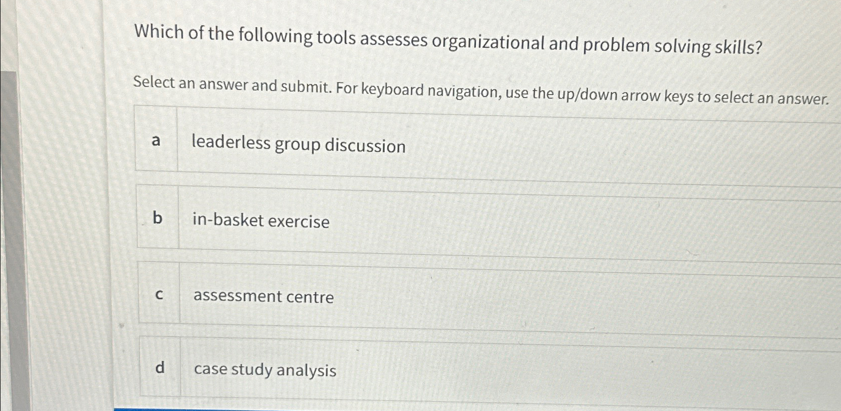 Solved Which of the following tools assesses organizational | Chegg.com