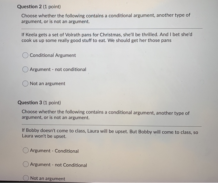 Solved Question 2 (1 point) Choose whether the following | Chegg.com