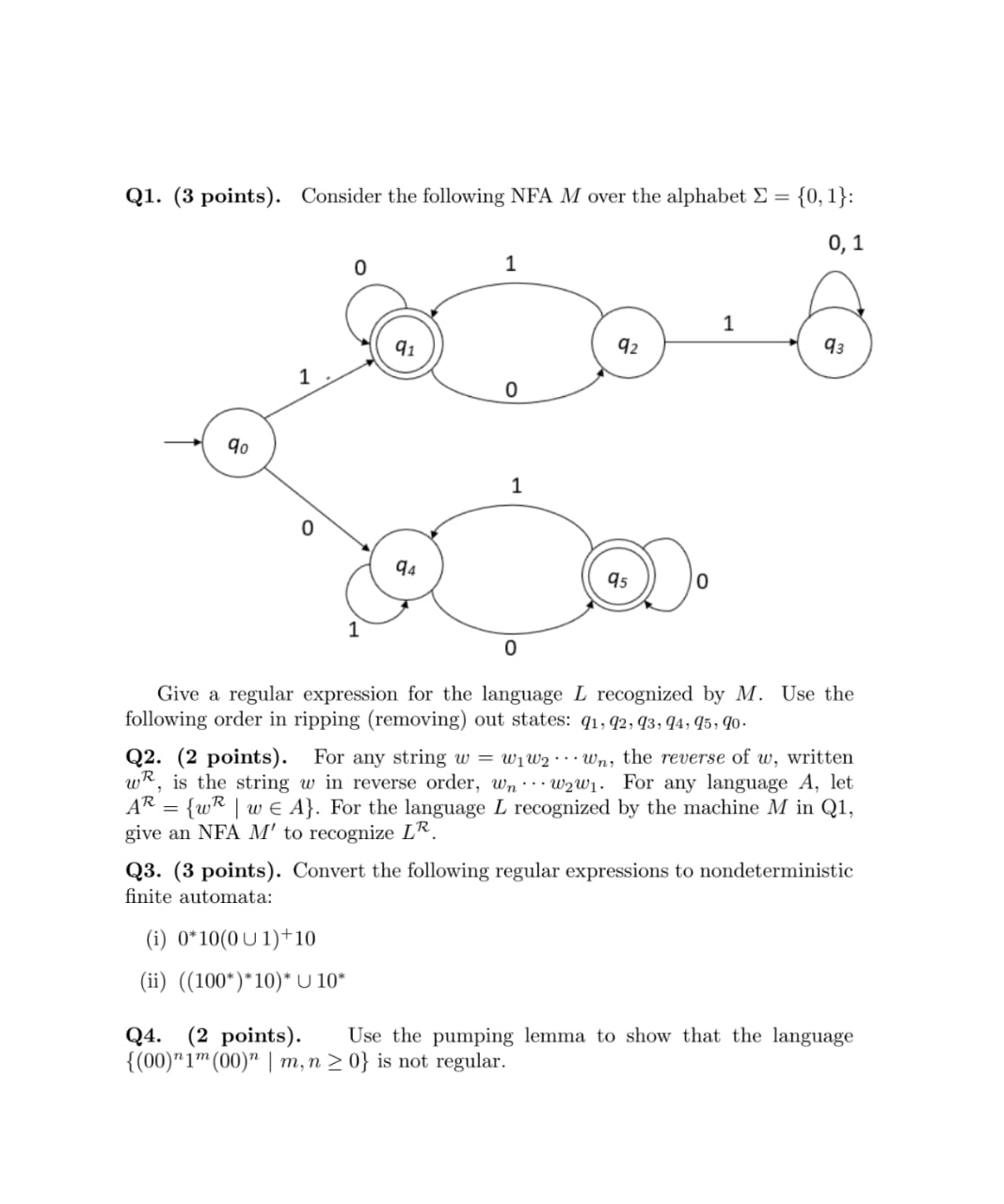Solved I would like the drawing and steps of ﻿the nfa | Chegg.com