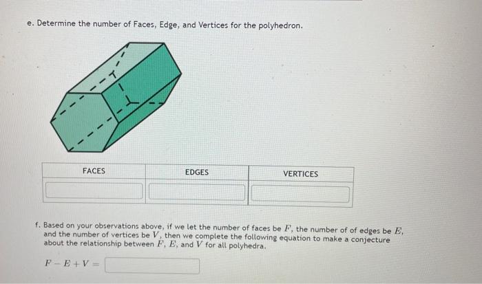 Solved a. Determine the number of Faces, Edge, and Vertices | Chegg.com