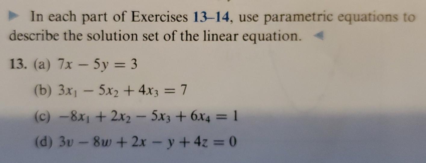 Solved In each part of Exercises 13-14, use parametric | Chegg.com